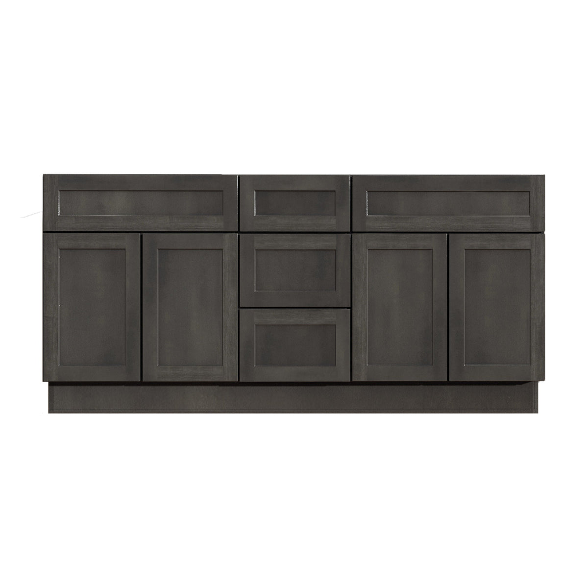 60 Inch Gray Stained Shaker Double Sink Bathroom Vanity with Drawers – Riley & Higgs