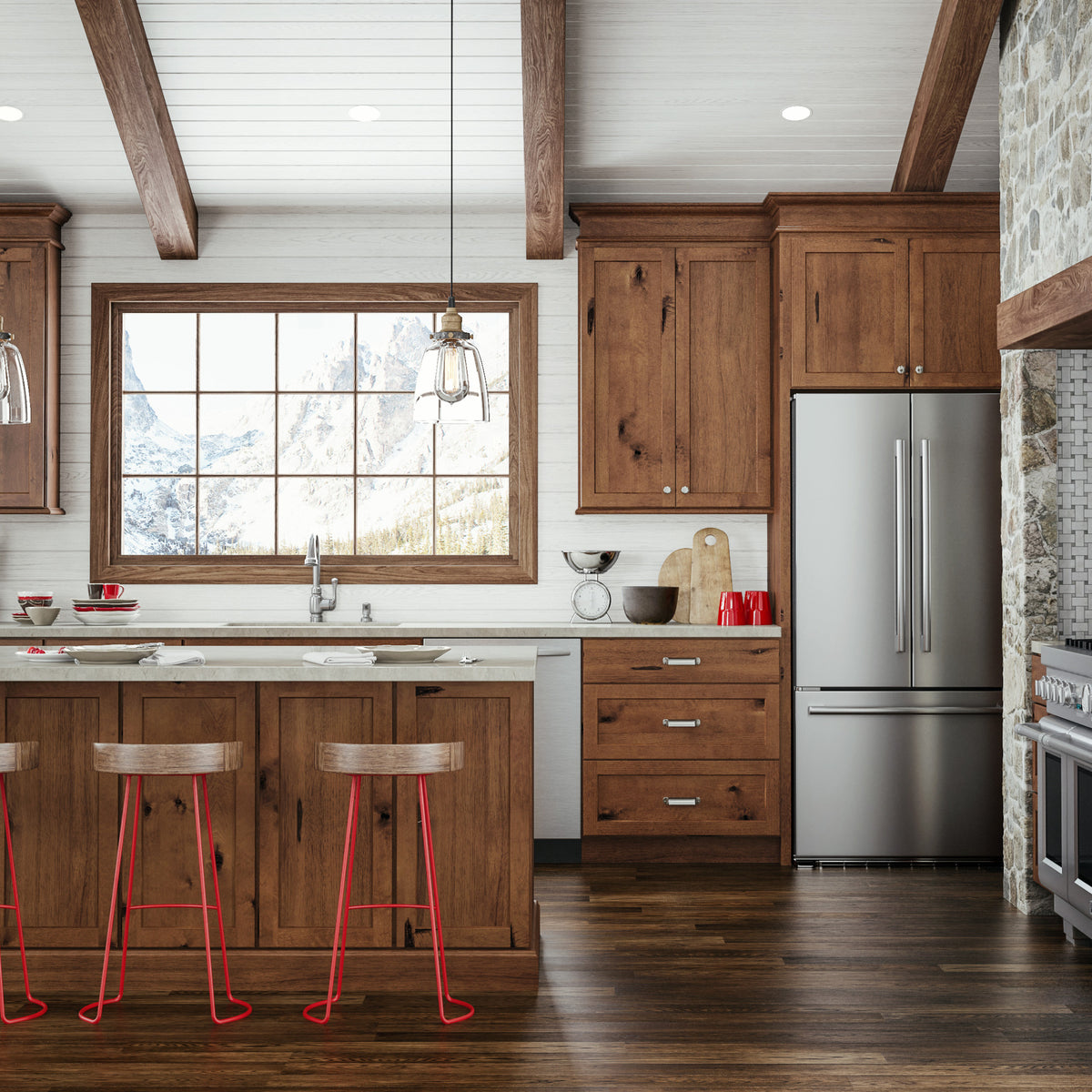 Rustic Shaker Slab Kitchen Cabinets – Riley & Higgs