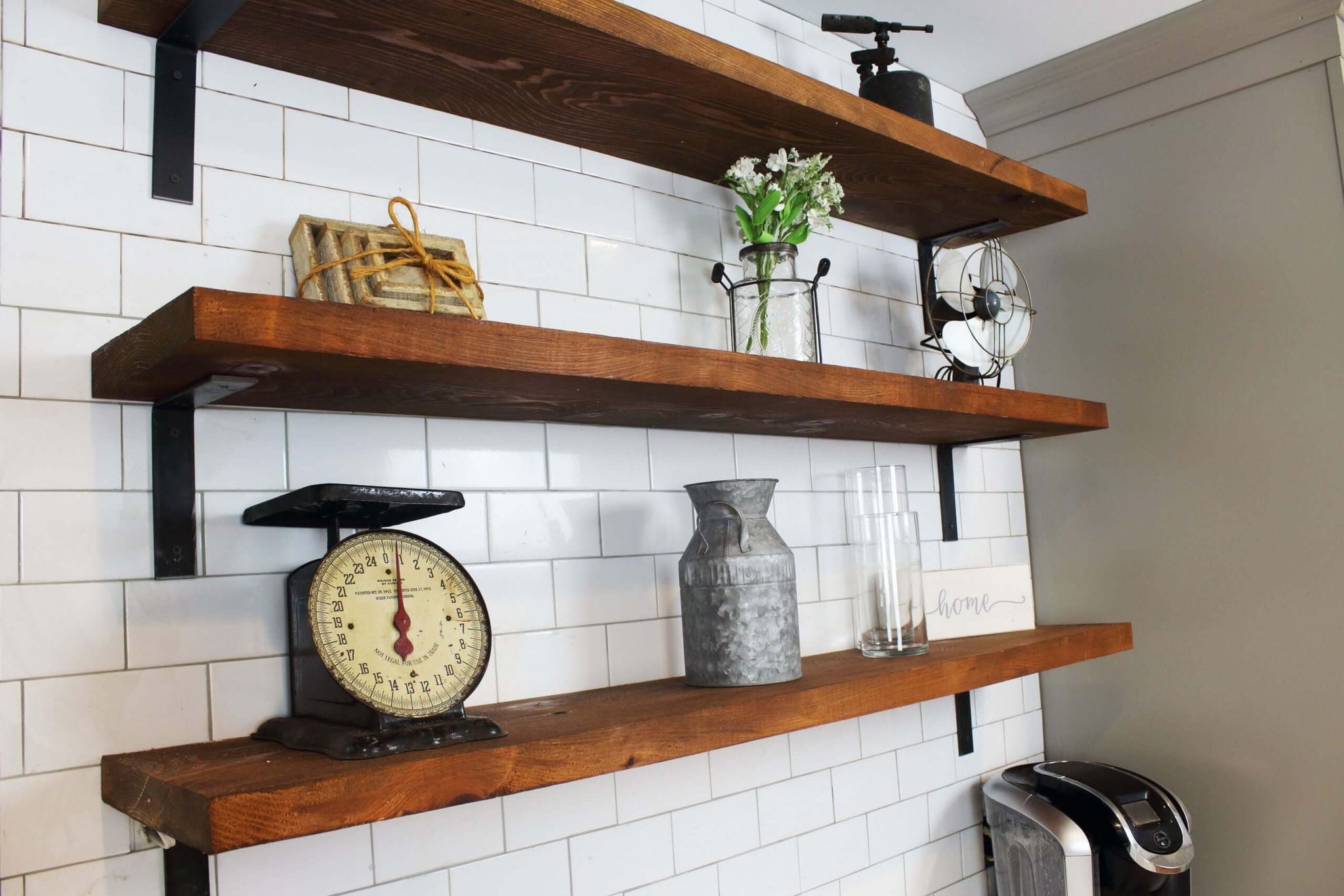 Rustic Farmhouse Reclaimed Barnwood Shelf - 2x8 – Riley & Higgs